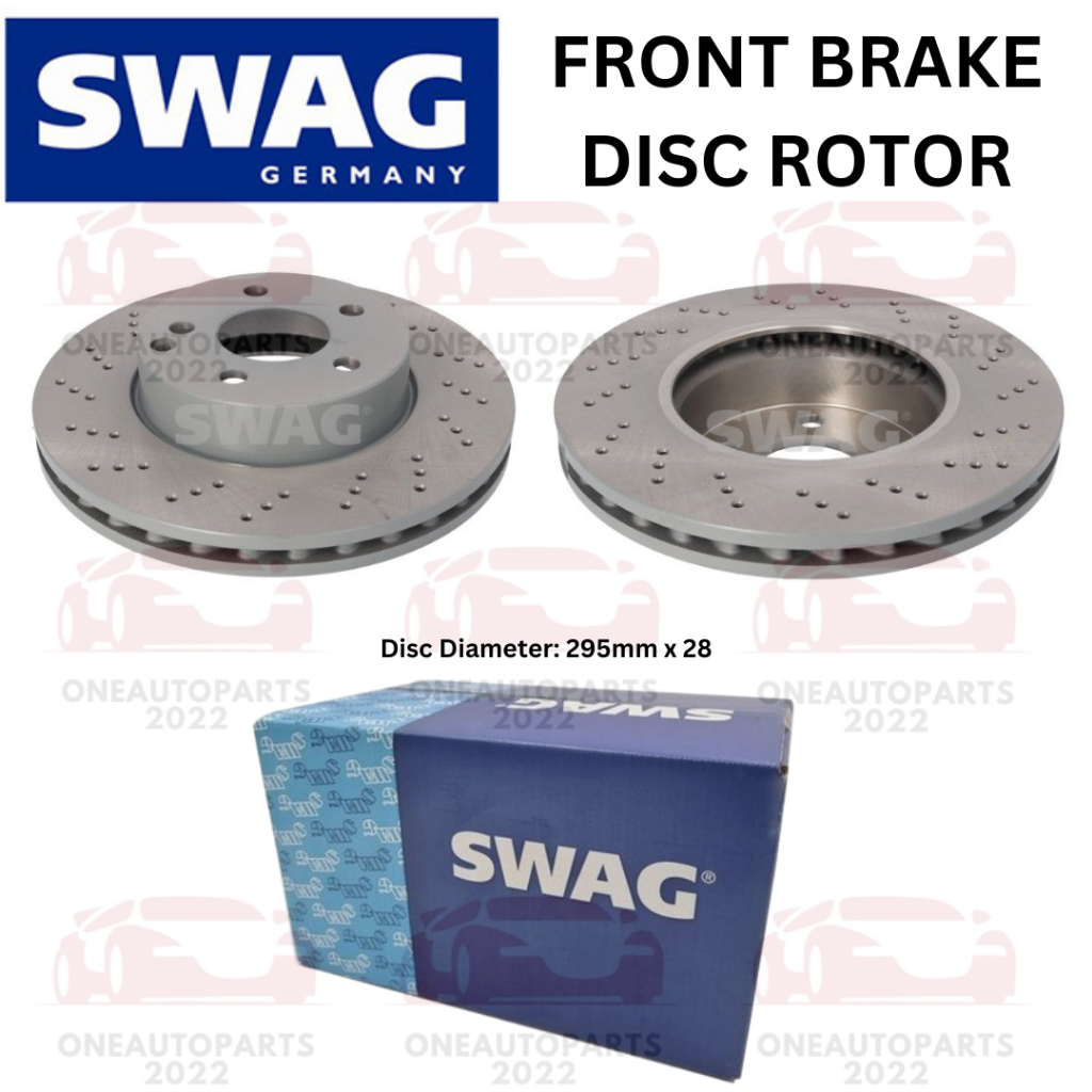 SWAG GERMANY FRONT CROSS DRILLED BRAKE DISC ROTOR MERCEDES BENZ W204 ...