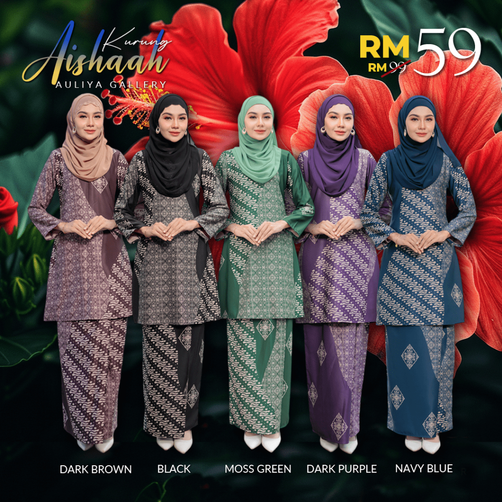 BAJU KURUNG PRINTED AISHAAH AULIYA GALLERY | Shopee Malaysia