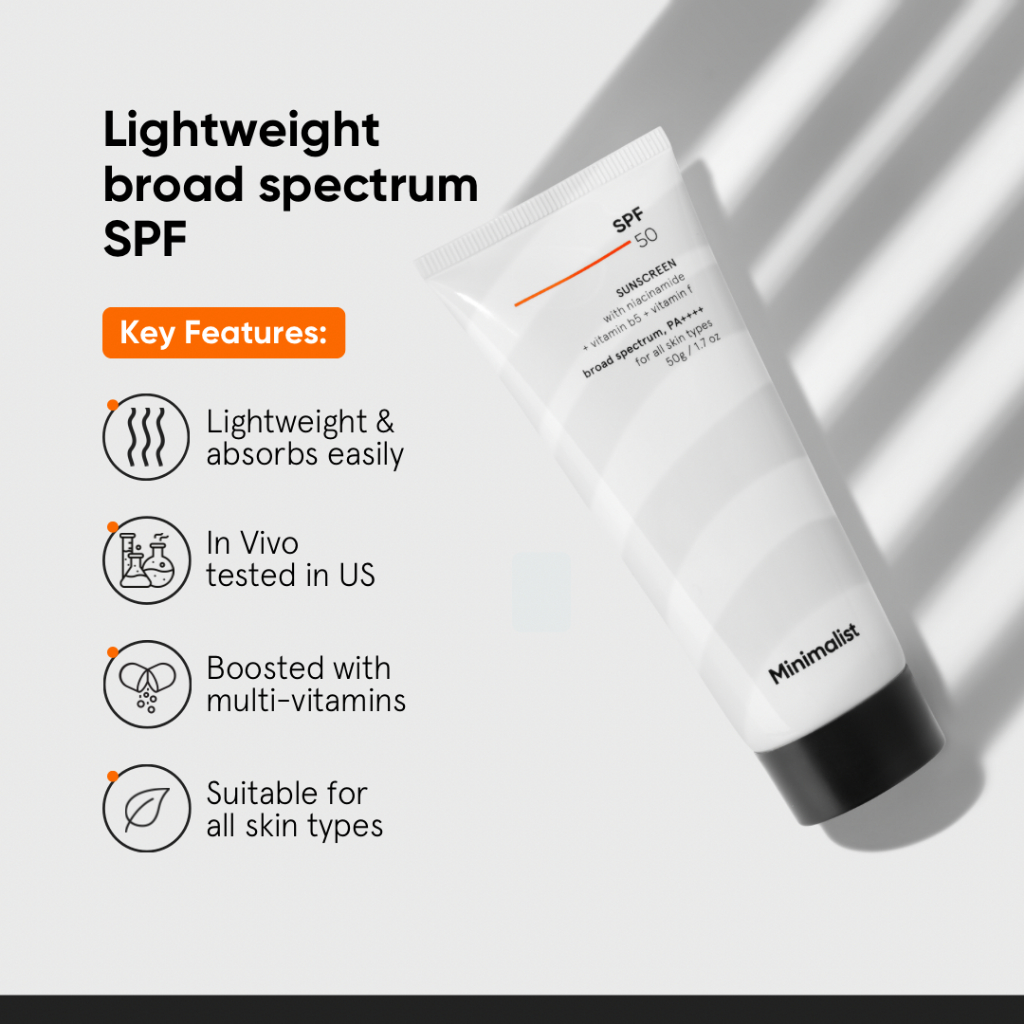 Minimalist Multivitamin SPF 50 PA++++ Sunscreen | With Niacinamide ...