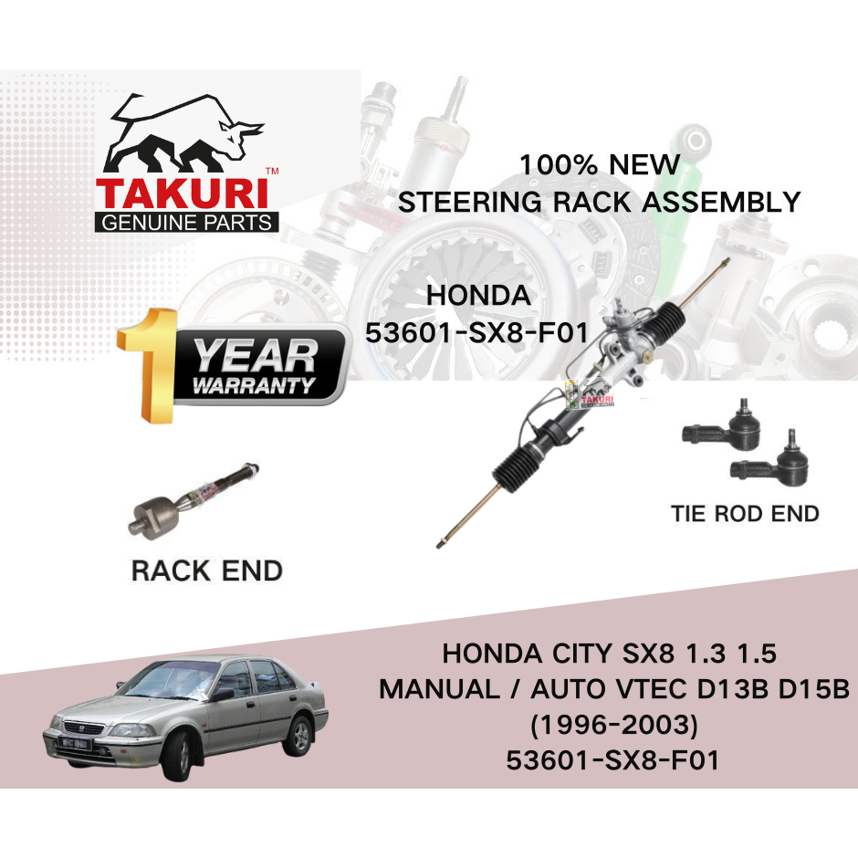 100% NEW STEERING RACK ASSY ASSEMBLY 53601-SX8-F01 HONDA CITY SX8 1.3 1 ...