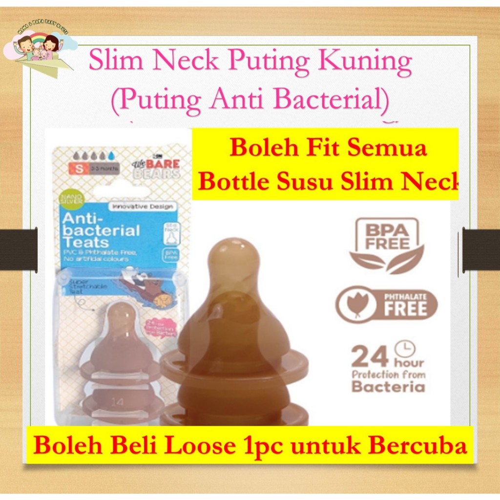 Bee Son Beeson Antibacterial Slim Neck Teats Puting Bottle Baby Puting ...