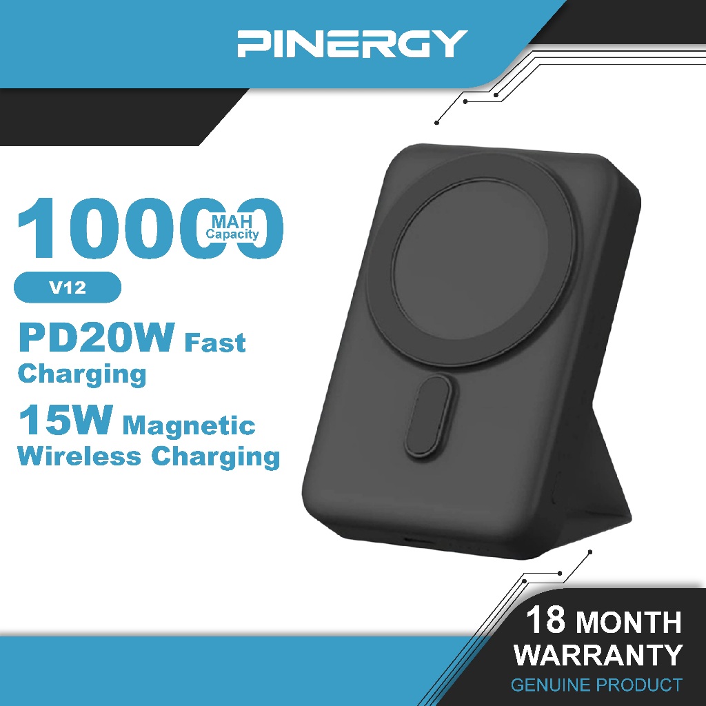 PINERGY V12/PG-881 Magnetic 15W Wireless PD22.5W Built-in Cable Fast ...