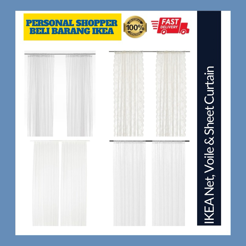 IKEA Lill Alvine Spets Teresia Lillegerd Irmali Sheer Voile Net Langsir ...