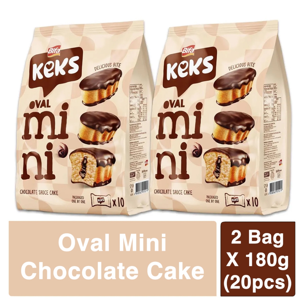 Bifa Keks Oval Mini Chocolate Cake 2 Bag (20pcs) (180g X 2) | Shopee ...