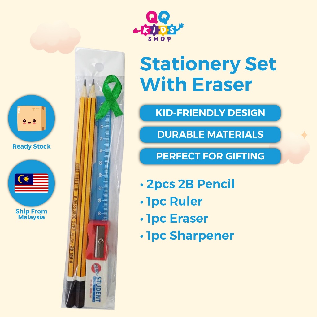 Complete Educational Stationery Set/2B Pencil Set Kids School Gift/Kid ...
