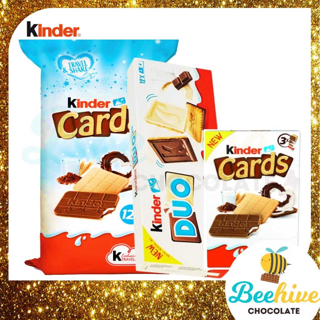 Kinder Card White Milk Chocolate Biscuit 76.8g - 307g / Kinder Card ...