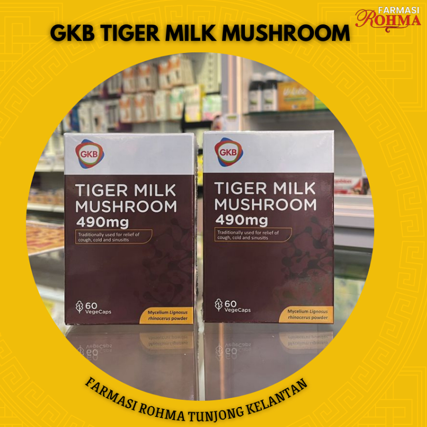 [🔥FARMASI ROHMA🔥] GKB TIGER MILK MUSHROOM 490MG | Shopee Malaysia