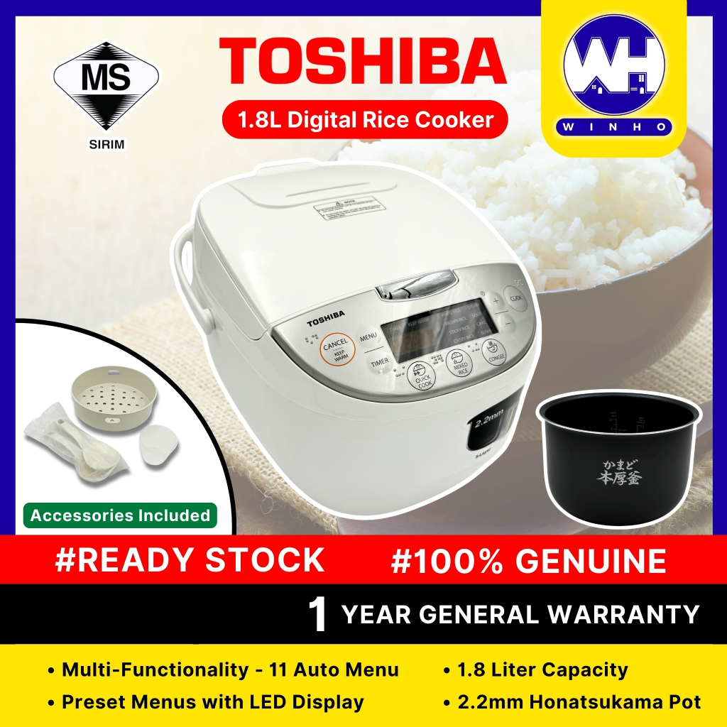 Toshiba RC-18DH1NMY (1.8Liter) Multi-Functional Digital Rice Cooker ...