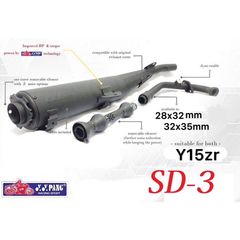 Exhaust YYPANG Y15ZR LC135 V1 V2 V3 V4 V5 V6 V7 SD3 28mm 32mm Cutting Standard | Shopee Malaysia