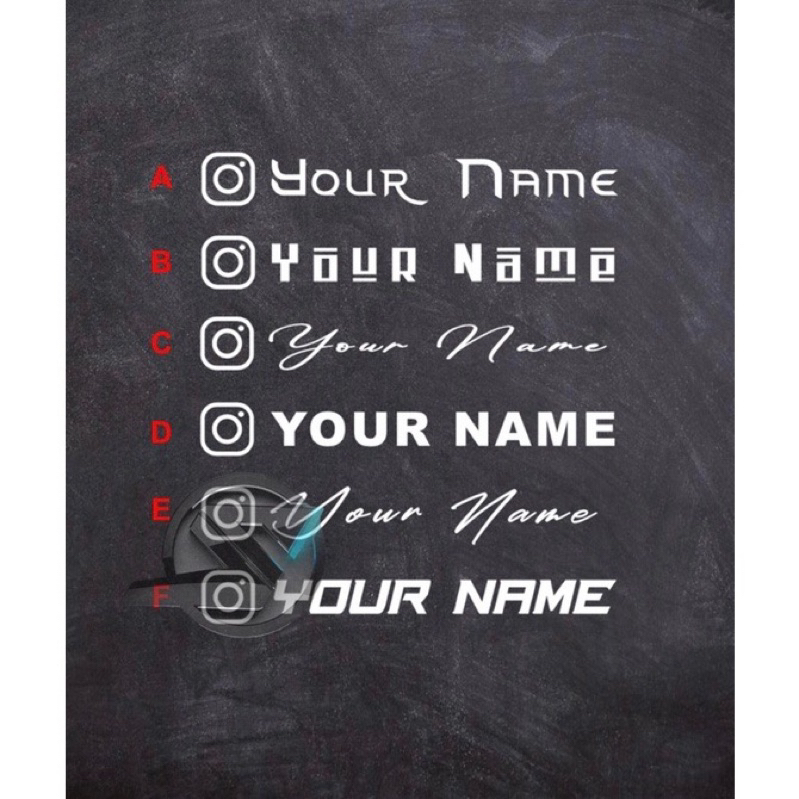 (Ready Stock) {PM Seller} S146# 2pcs Instagram Logo Custom Your Name ...