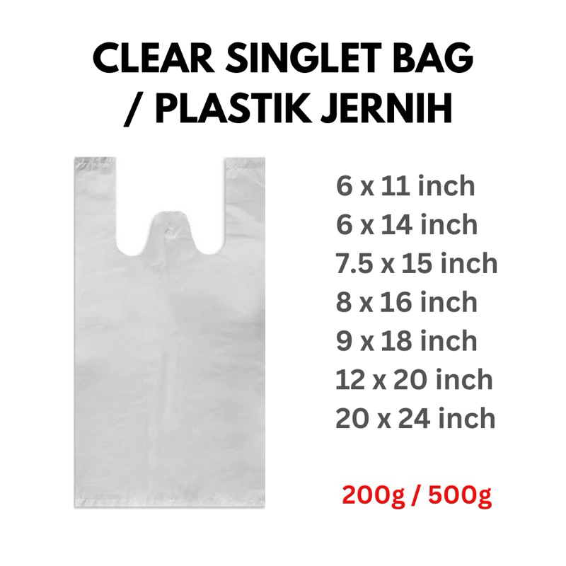 Transparent Singlet Plastic Bag Clear Bag Packaging /Plastik Jernih ...