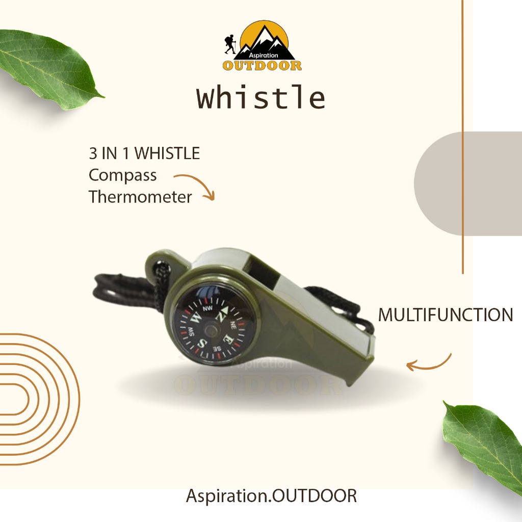Emergency Outdoor 3 in 1 Whistle Survival Rescue Signal Wisel Kecemasan ...