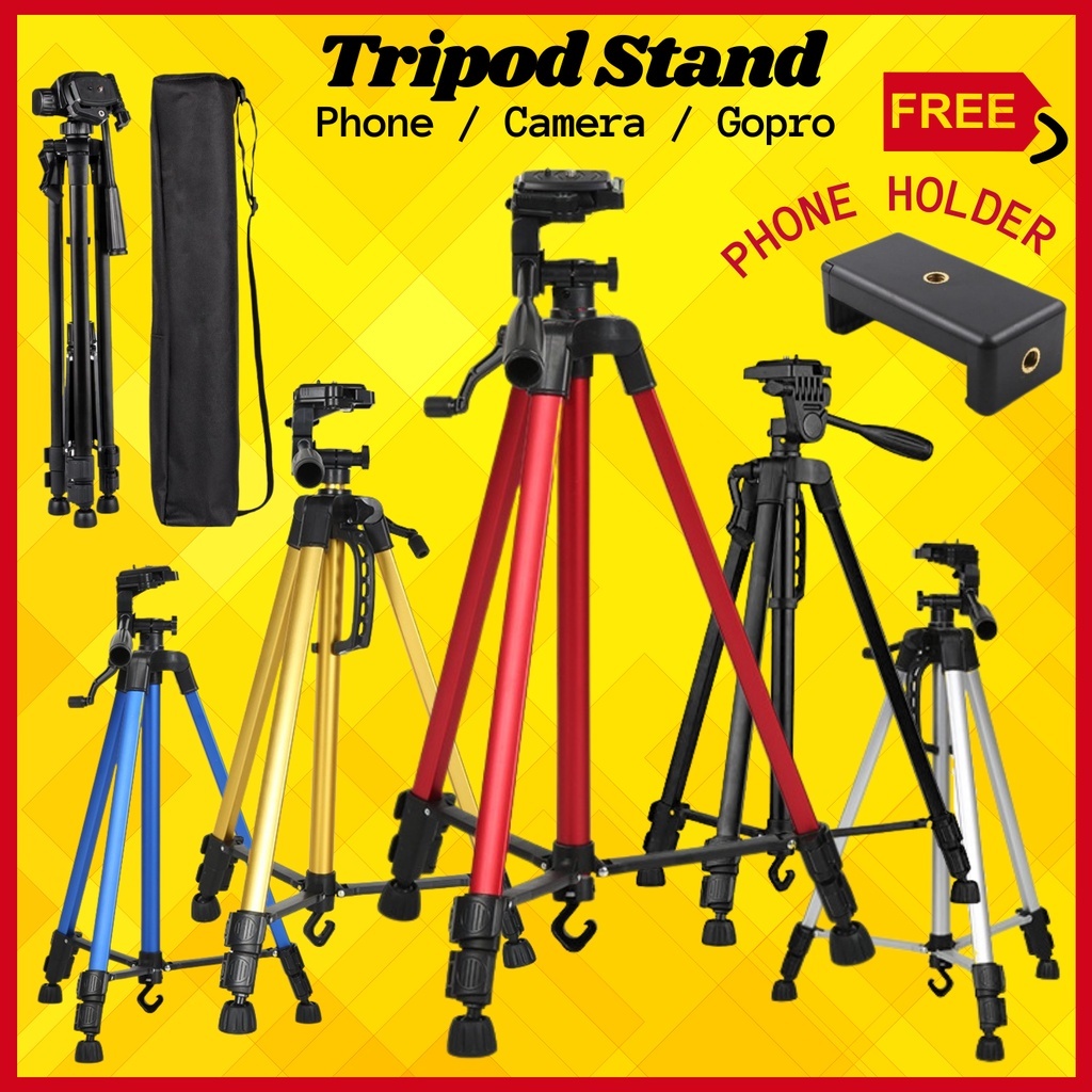 Tripod 3366 Lightweight Aluminium Alloy Tripod Stand Handphone ...