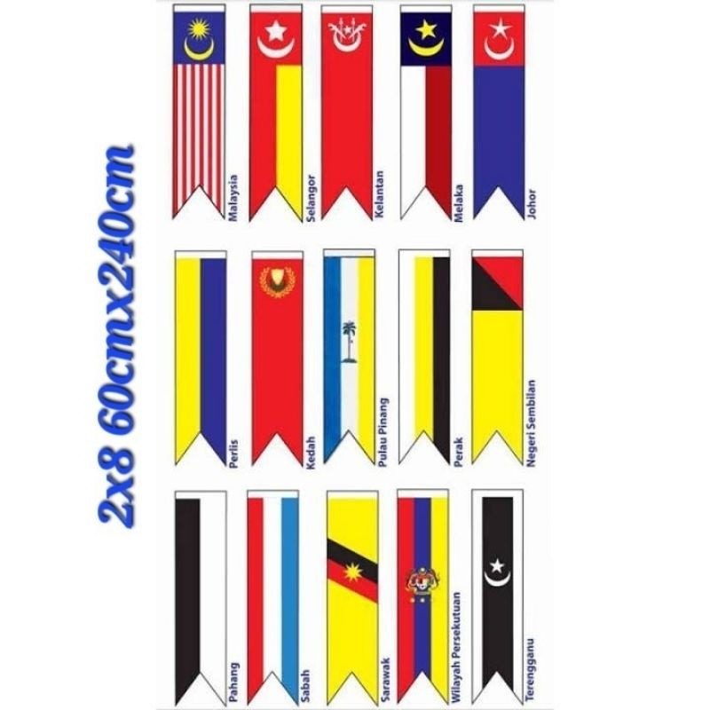 60x240cm 2x8ft fishtail nylon Flag state MALAYSIA WILAYAH PERSEKUTUAN ...