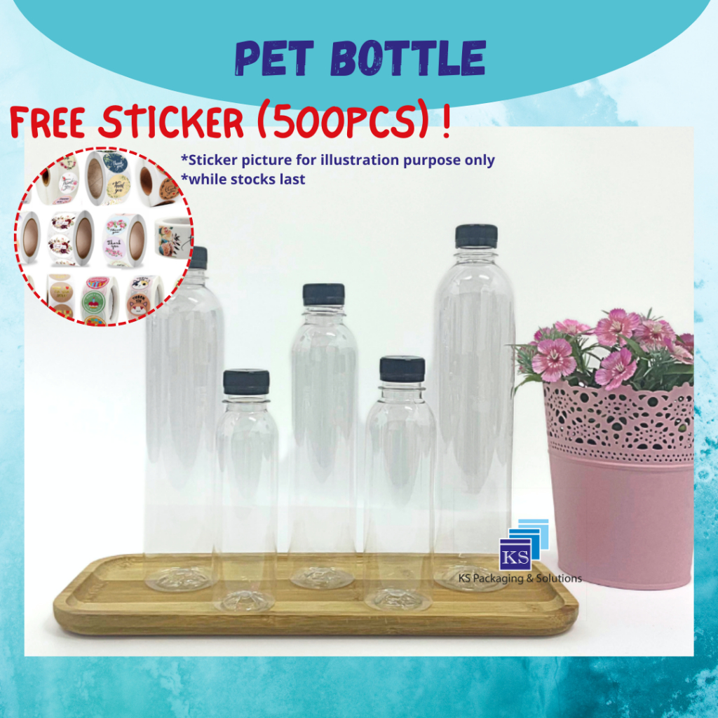 PET Transparent Bottle 150ML 200ML 250ML 300ML 400ML 500ML Botol Kosong Doorgift Juice Bottle ...