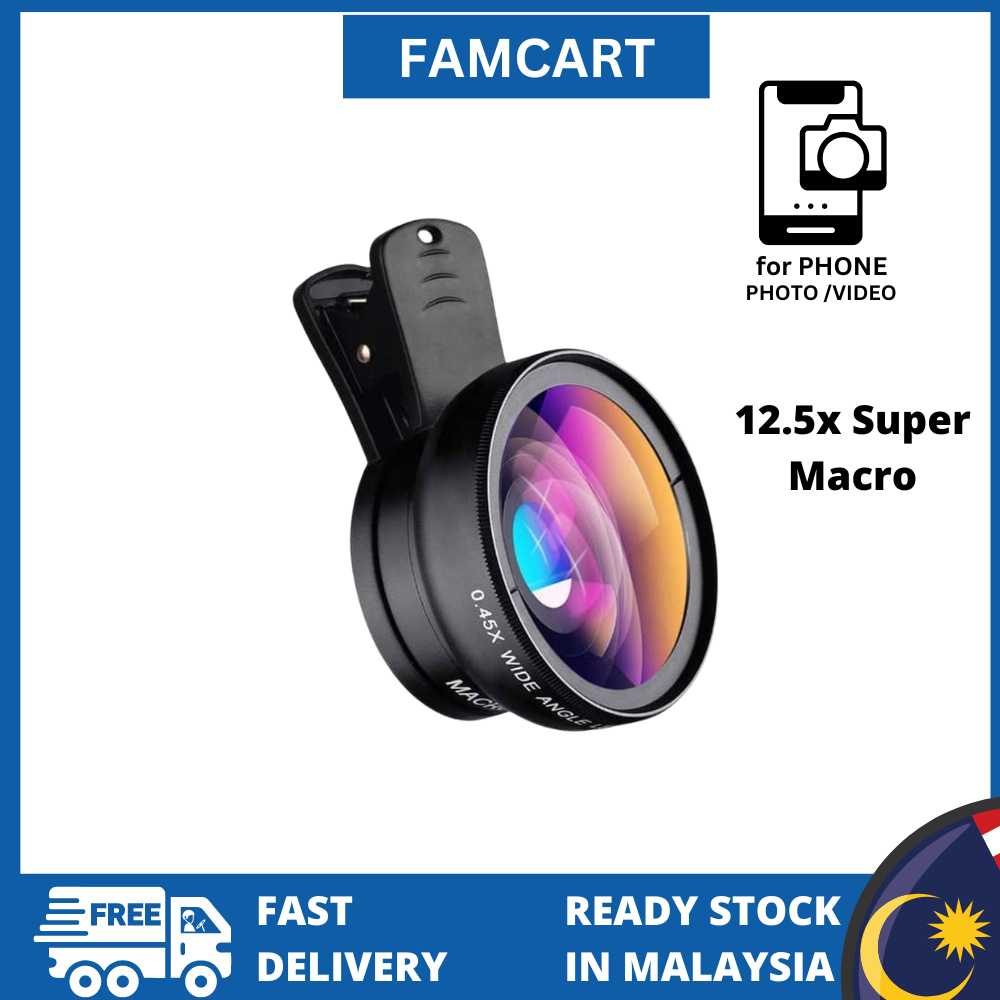 🔥READY STOCK🔥 Proocam 0.45X Super 12.5x HD Super Wide Angle Lens Macro for mobile (APL-0.45WM ...