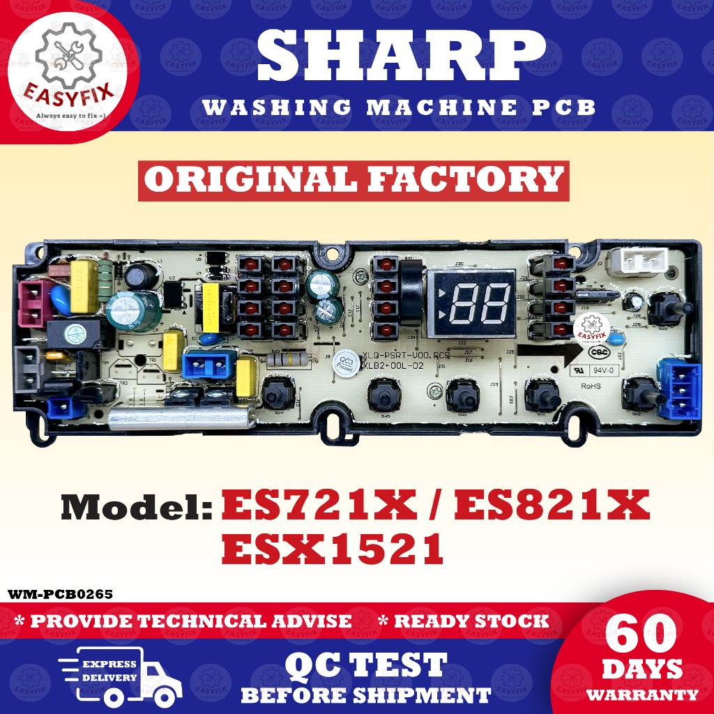 (ORIGINAL FACTORY) ES721X / ES821X / ESX1521 SHARP WASHING MACHINE PCB ...