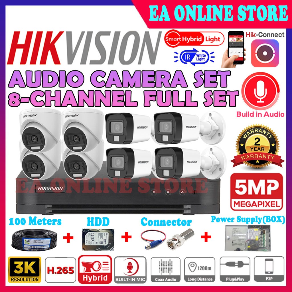HIKVISION Dual Light Full Complete Set 🌟8-CHANNEL🌟 3K Smart Hybrid ...