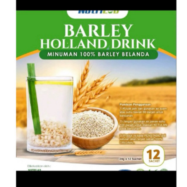 ORIGINAL NUTRILAB PURE BARLEY HOLLAND DRINK serbuk barley holland original tanpa gula Sugar Free ...