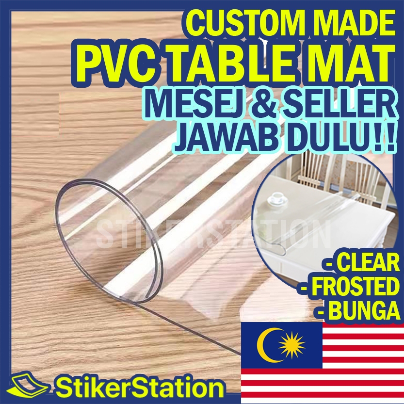PVC Table Mat / Alas Meja Plastik Tebal / 1mm 2mm Thick PVC Table ...