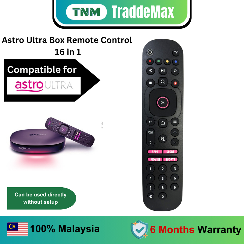 🔥 READY STOCK 🔥 ASTRO ULTRA BOX 16 IN 1 LATEST REMOTE CONTROL BLACK NEW ...
