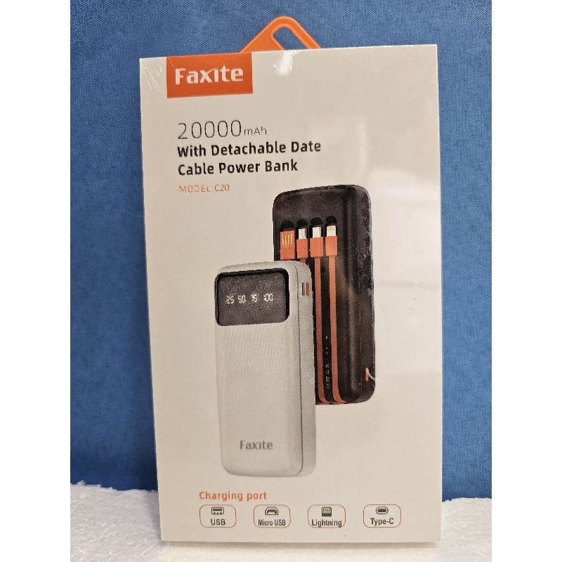 Faxite C10/C20 POWER BANK 10000/20000mAh with Detachable Type C mirco i ...