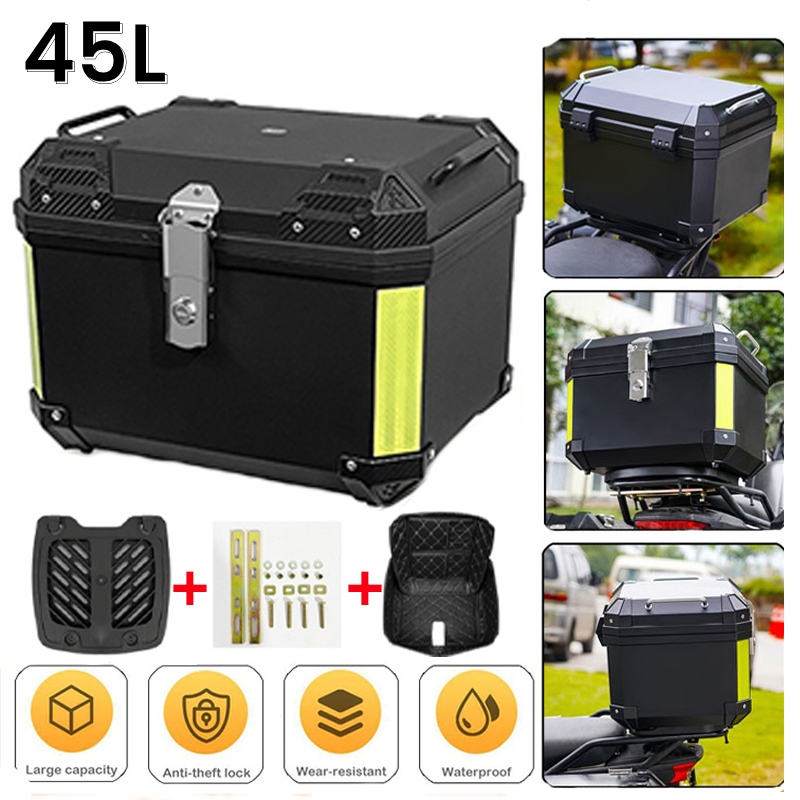 Top Box Motorcycle 45L Lock ABS Box Motorcycle Top Box 45L Waterproof ...
