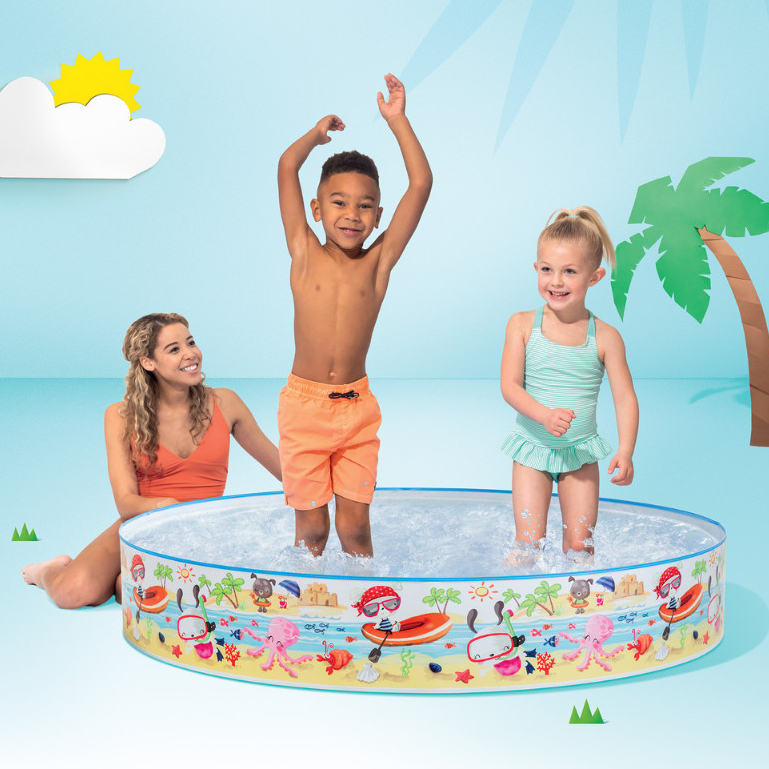 SL INTEX 56451NP Kids Swimming Pool Play Round Cute Cartoon Kids Boy ...