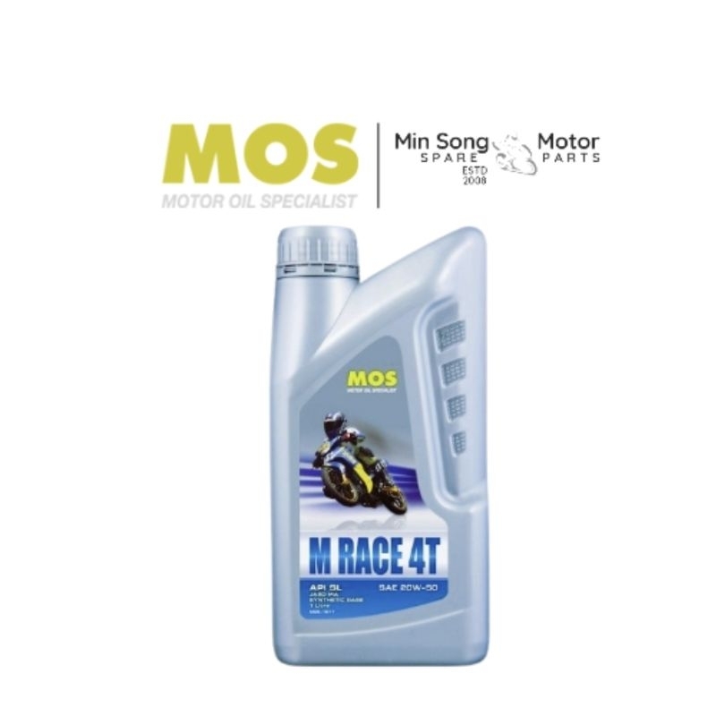 🔥MOS M RACE 4T SAE 20W-50 1L 1 LITRE API SL JASO MA2 SYNTHETIC BASE ...