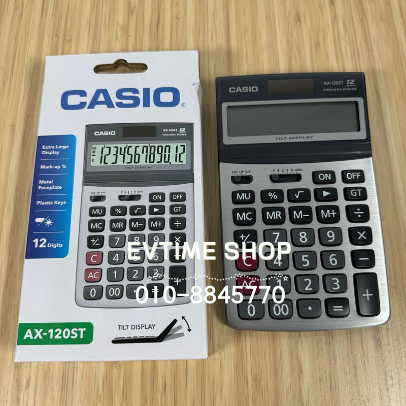 1 YEAR WARRANTY CASIO PRACTICAL CALCULATOR AX-120ST 12-DIGITS TILT DISPLAY COMPACT DESK TYPE ...