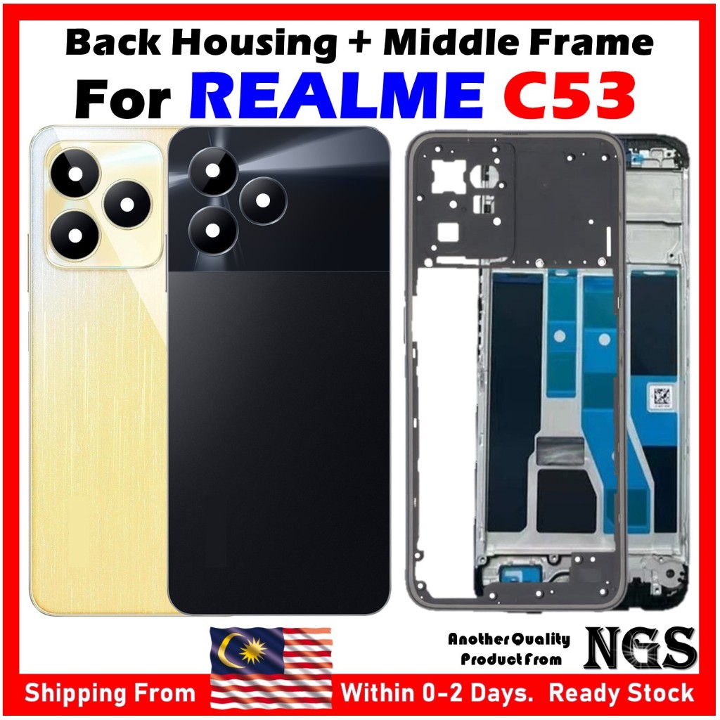 (+FRAME) Full Set Back Housing Back Cover For REALME C53 RMX3760 With ...