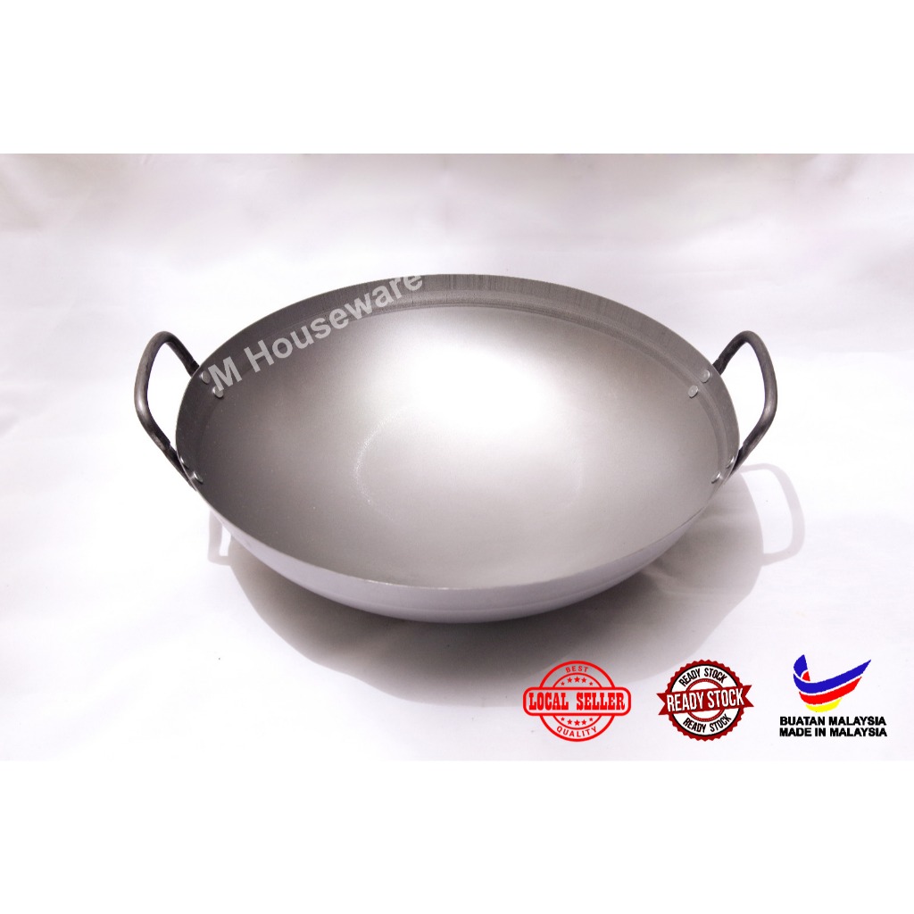 Rhino 13" ~ 18" Kuali Besi Double Handle Deep Wok Caldron Kwali Besi ...