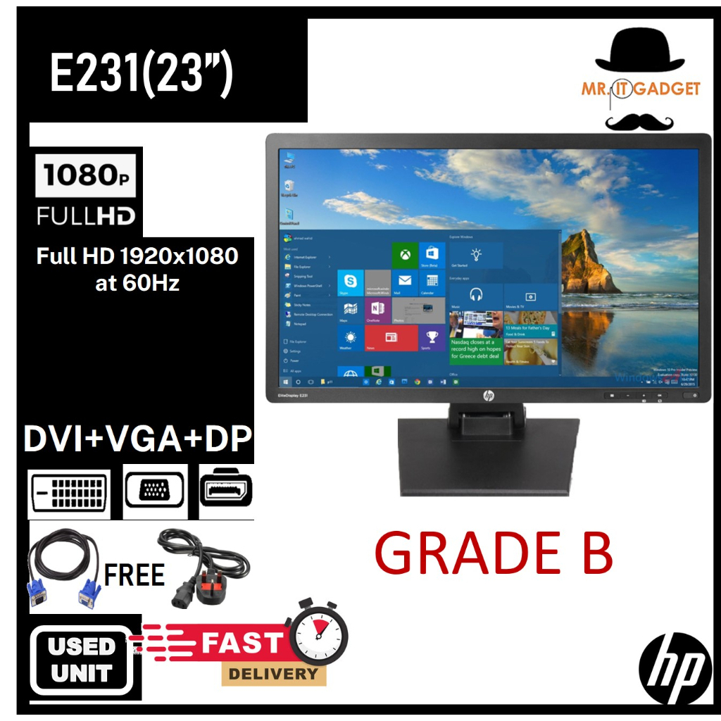 HP ELITEDISPLAY E273q 27"Inch Monitor IPS PANEL 2K Resolution (2560 x 1440) PORTS (VGA,HDMI ...