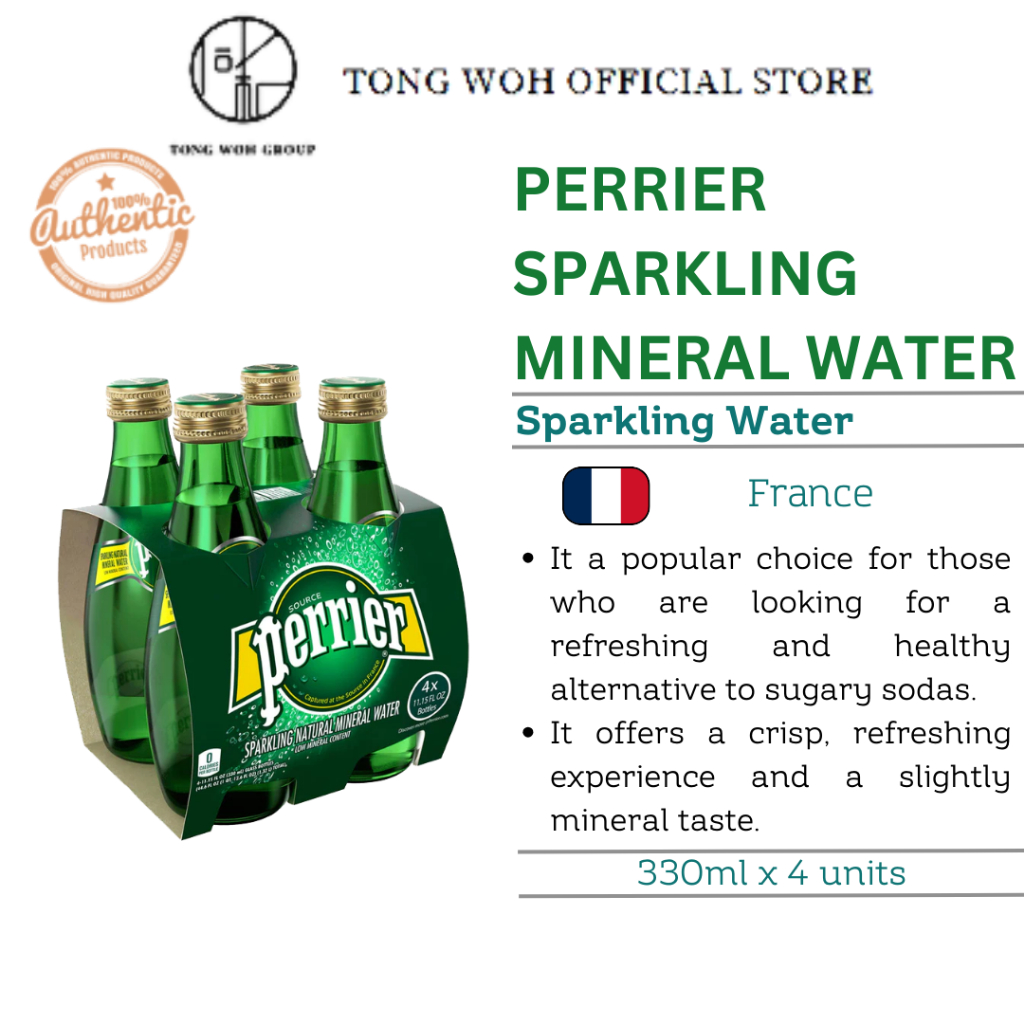 Perrier Sparkling Mineral Water (330ml x 4 Bottles) | Shopee Malaysia