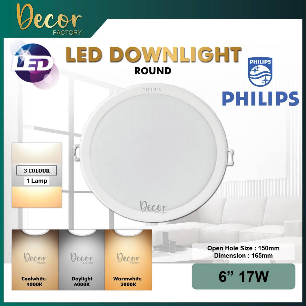 PHILIPS Meson LED Downlight 4" 5" 6" 8" 9W 13W 17W 24W LED Philips Downlight 59464 59465 59466 ...