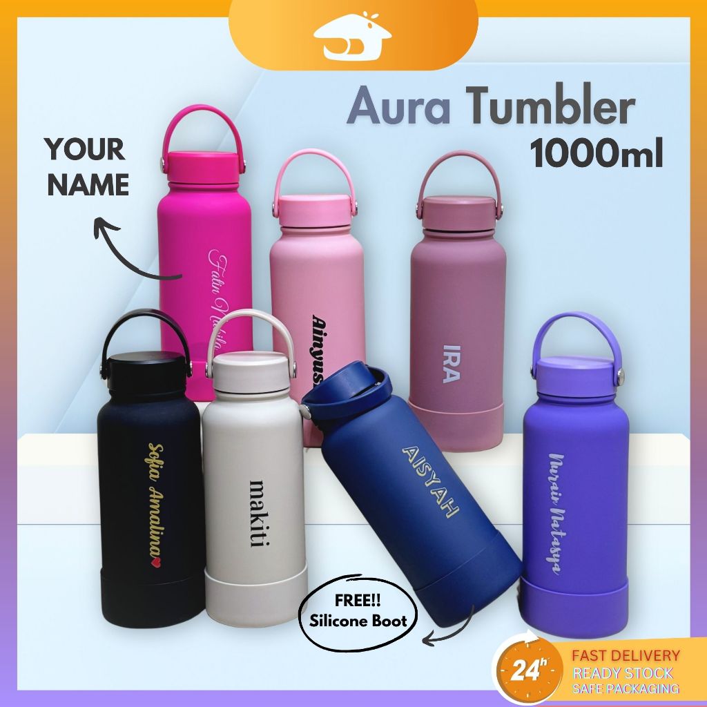 Aura Tumbler - DAYDREAM Tumbler Custom Nama 1000ml Thermos Flask ...