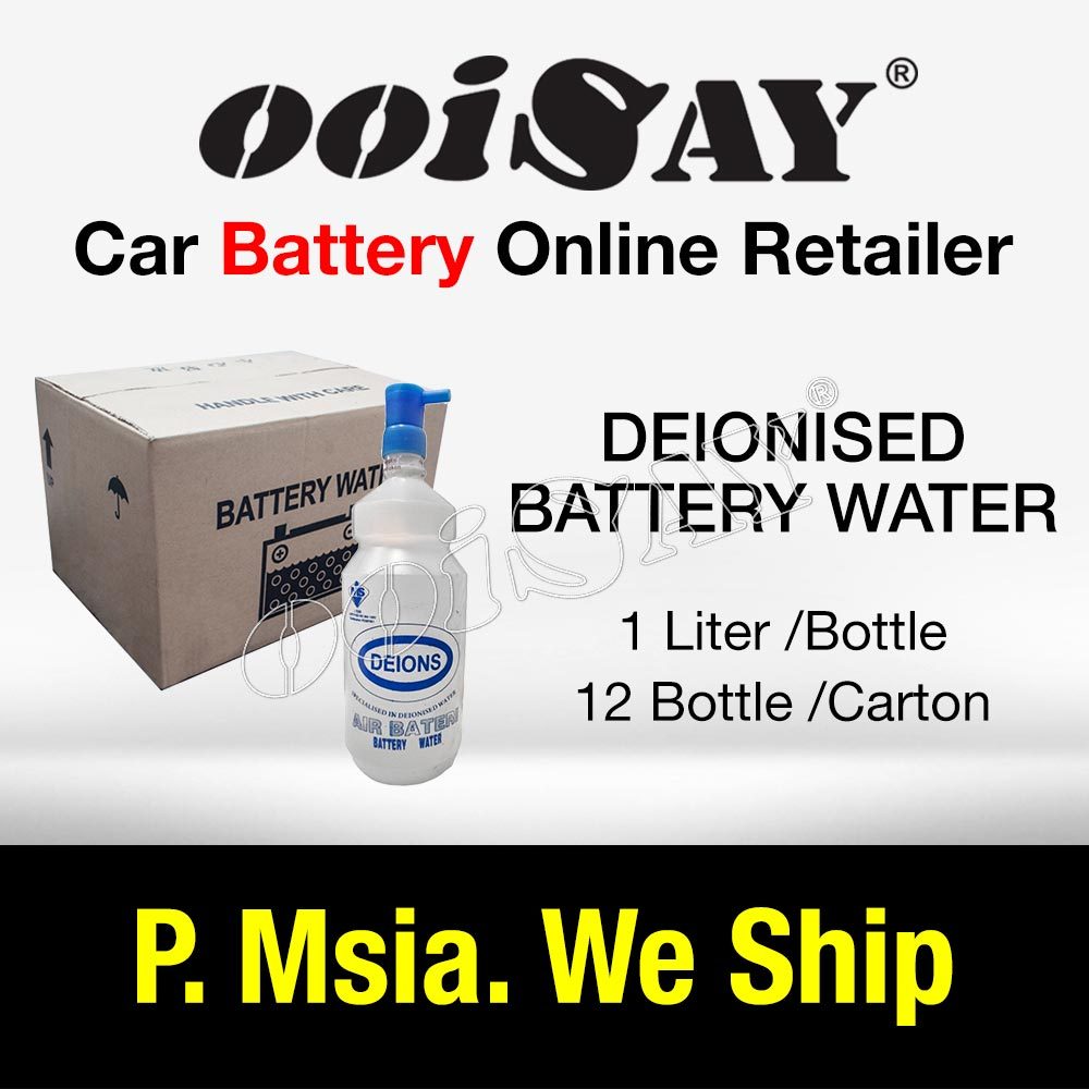 [1 Carton] Deionised Battery Water (1L x 12) 100% Pure & Clean Water ...