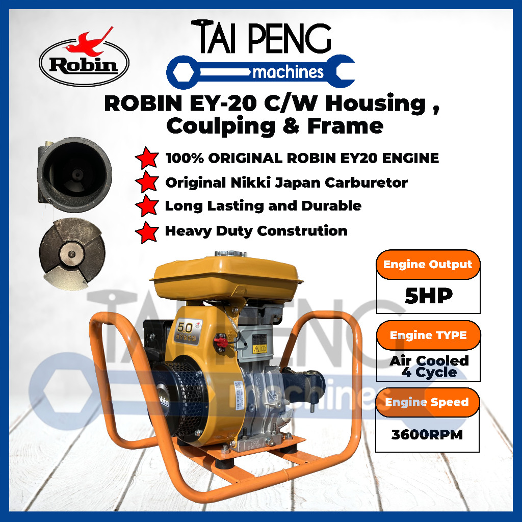 100% Original Robin EY20 engine with Housing , Coupling and Frame for ...