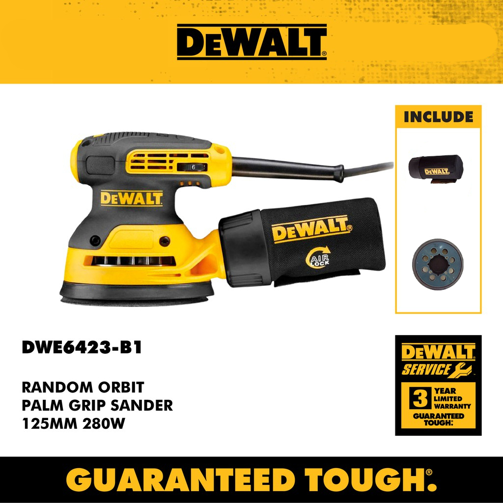 DEWALT DWE6423-B1 280W 5 / 125mm Orbital Sander ( DWE6423 ) (Bosch ...