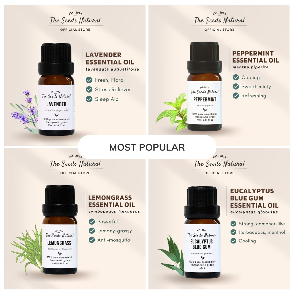 The Seeds Natural Essential Oil Aromatherapy Pure Essential Oil Minyak ...