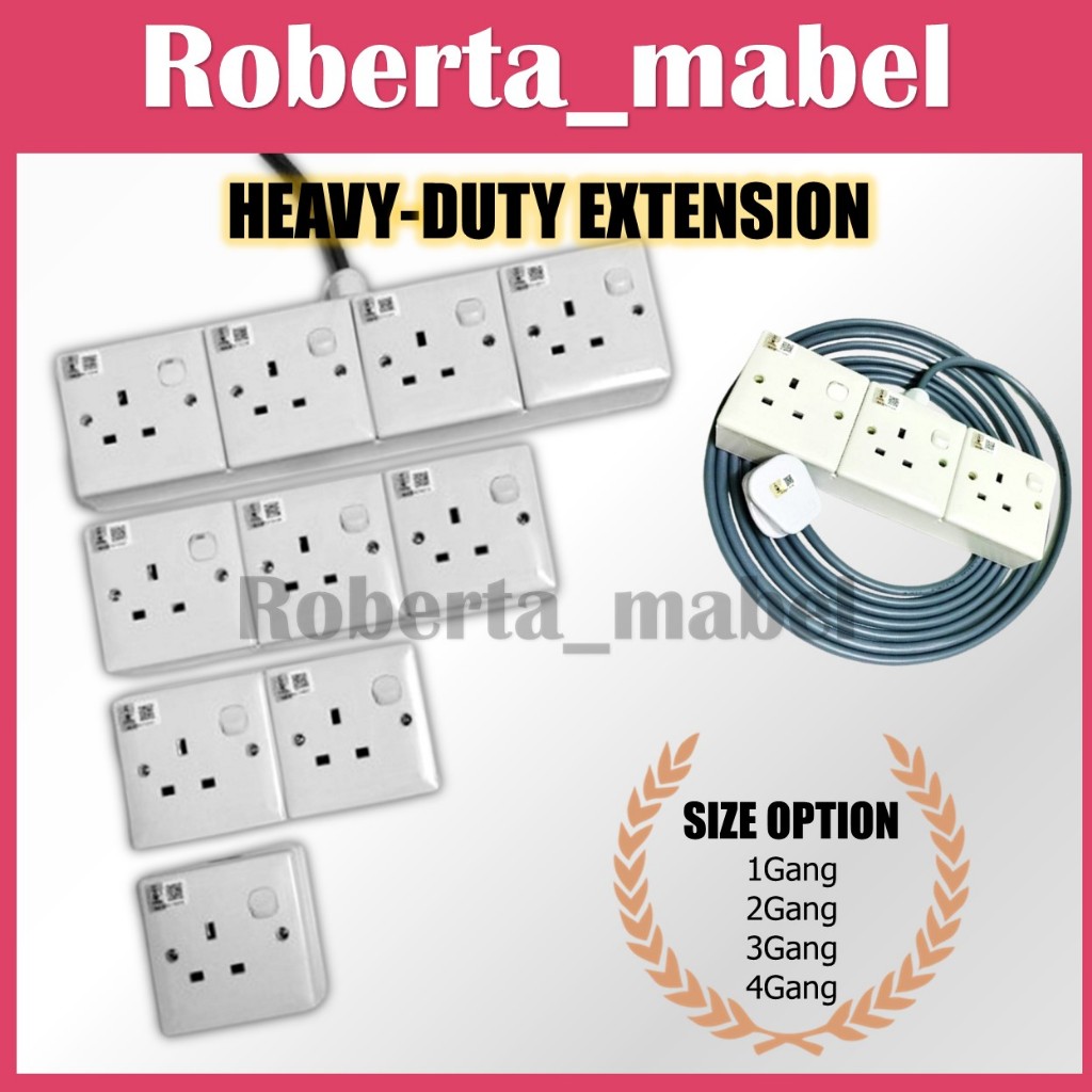 SIRIM Socket Extension Heavy Duty Extension Plug Heavy Duty Wire ...