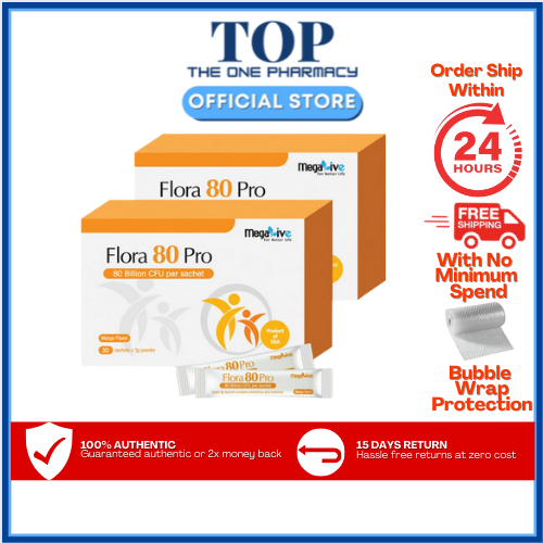 MegaLive Flora 80 Pro (30s/ 2x30s) 80 Billions CFU/ sachet | Shopee ...