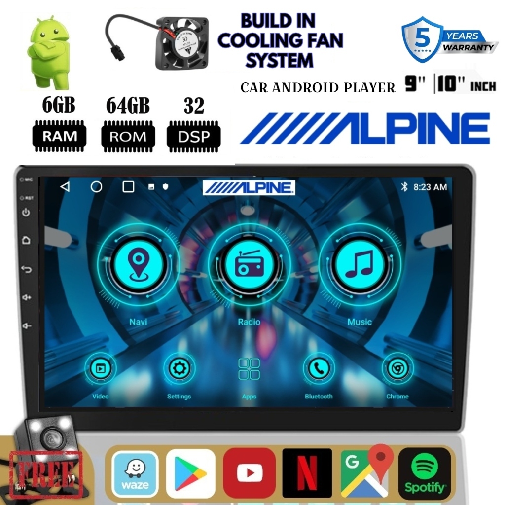 [6GB RAM+64GB ROM] QLED Alpine Style Android Player 9"10" inch Quad ...