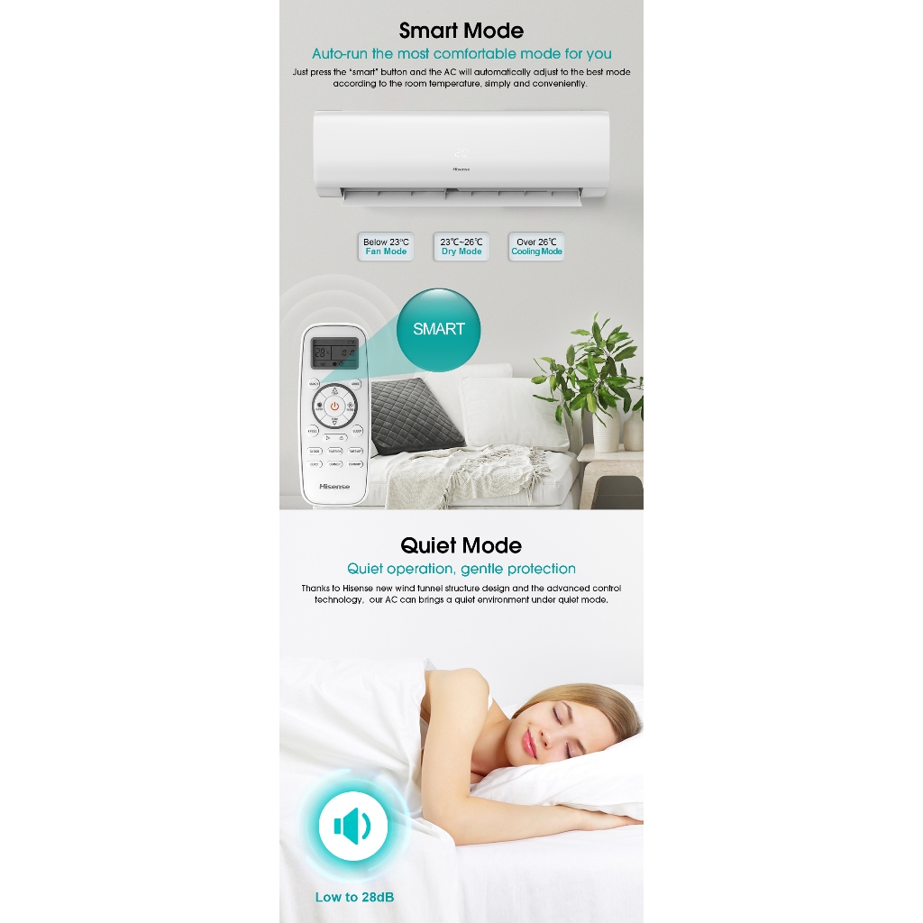 🛠️Hisense Aircond 1HP/1.5HP/2HP/2.5HP Inverter R32 Air Conditioner ...