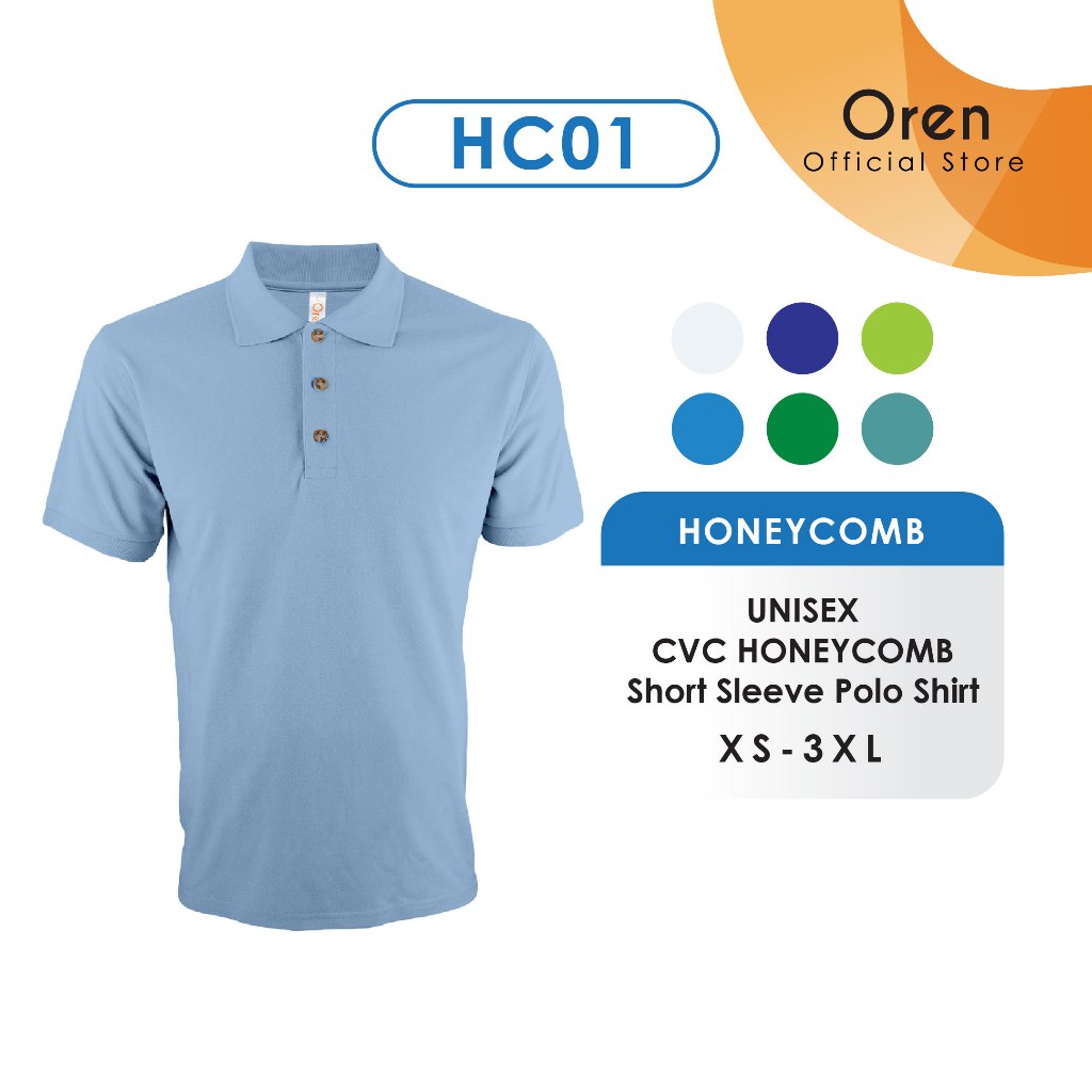 Oren Sport HC Honeycomb Plain Collar Shirt HC01 | Shopee Malaysia