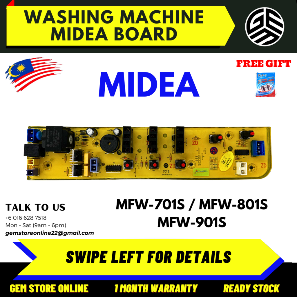 MFW-701S / MFW-801S / MFW-901S MIDEA Washing Machine PCB Board / Board ...