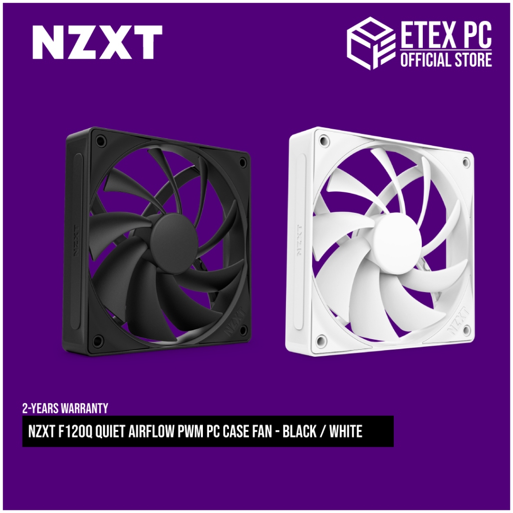 NZXT F120Q 120mm Quiet Airflow PWM PC Case Fan - Black / White | Shopee ...