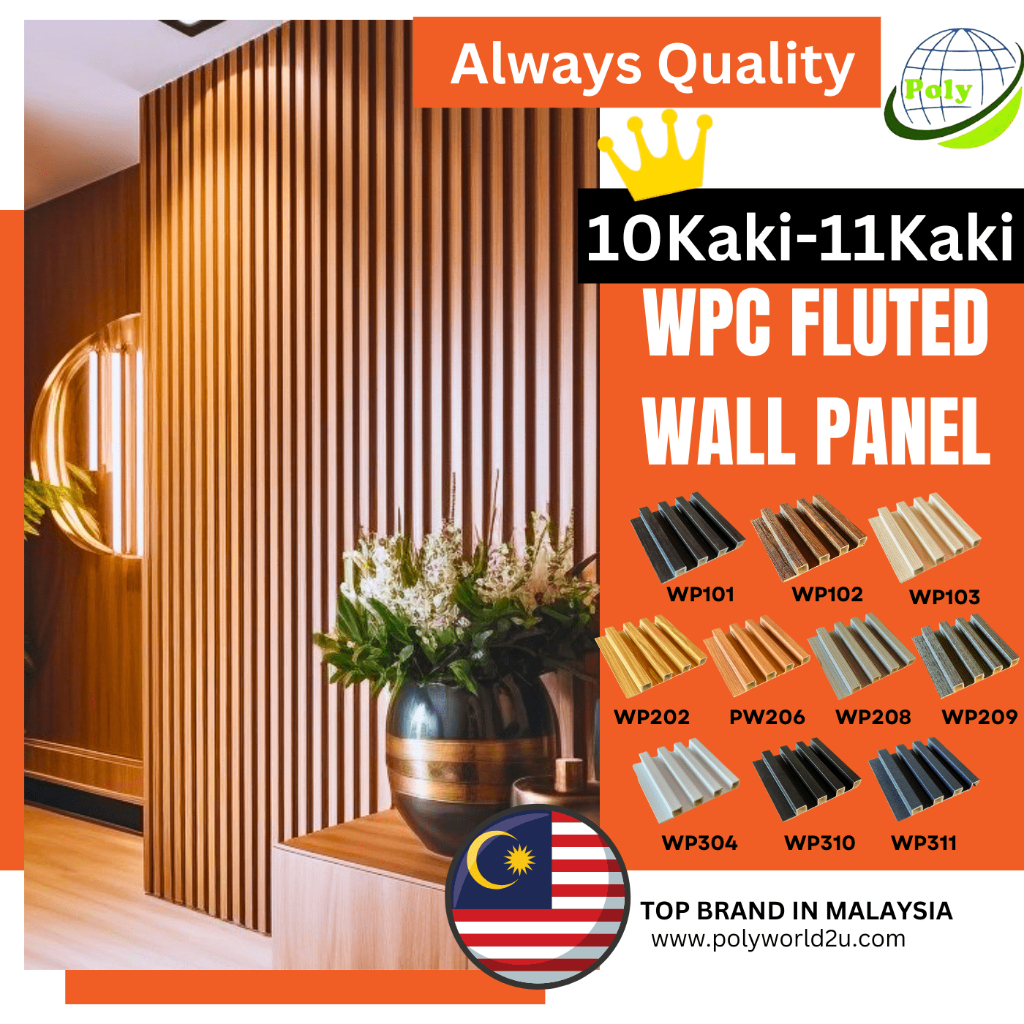 🔥 Ready Stock🔥 Fluted Wall Panel 3050mm (10ft) & 3360mm (11ft) WPC Wood ...