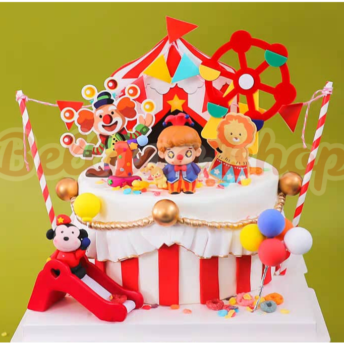 Clown Circus Theme Birthday Cake Topper Cake Decoration | Shopee Malaysia