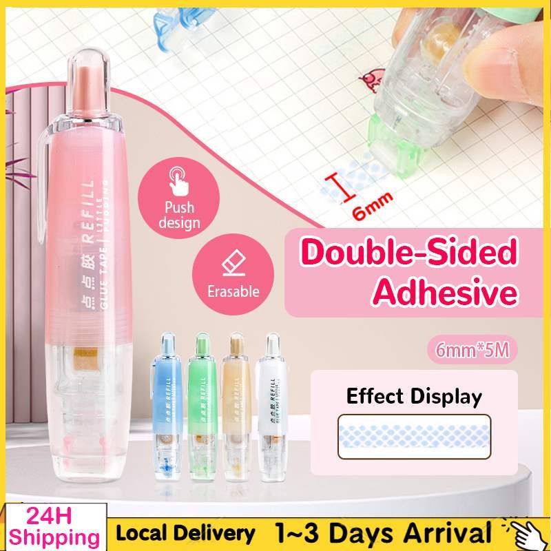 Mini Glue Tape Double-Sided Adhesive 360° Rotatable Press Type Glue ...